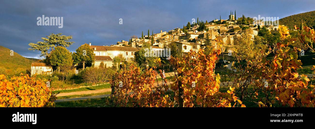 France, Drome, Drome Provencale, Mirmande, labeled Les Plus Beaux Villages de France (The Most ...