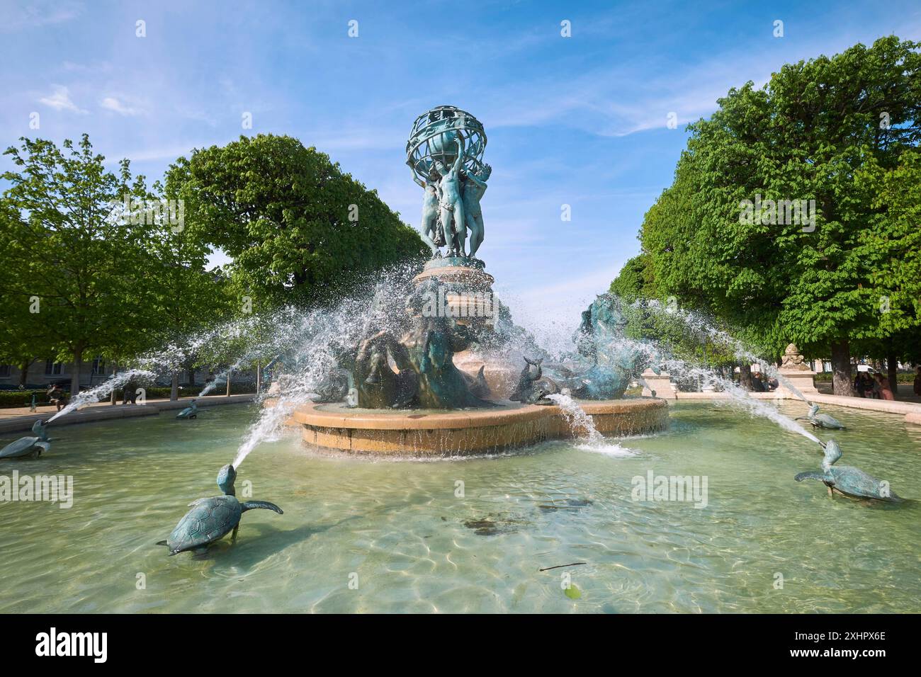 France, Paris, Odeon district, Place Ernest-Denis, Garden of the Great ...