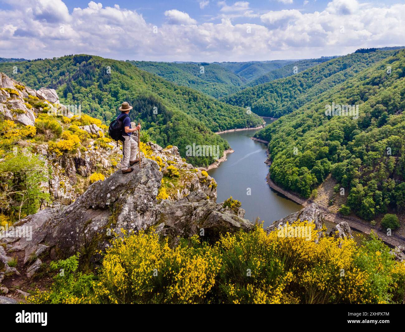 France, Correze, Neuvic, confluence of the Sumene and the Dordogne ...