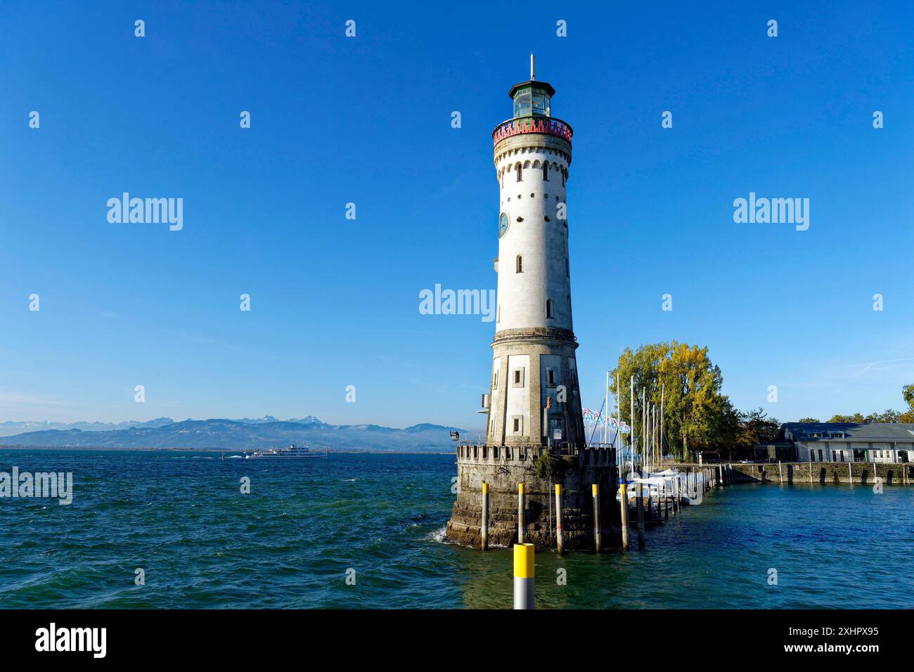 Germany, Bavaria, Lake Constance (Bodensee), Lindau, New lighthouse at ...