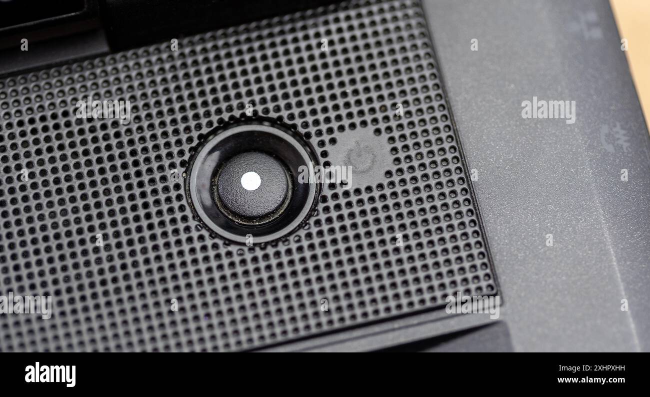 Simple round circle generic laptop computer power on off button key ...