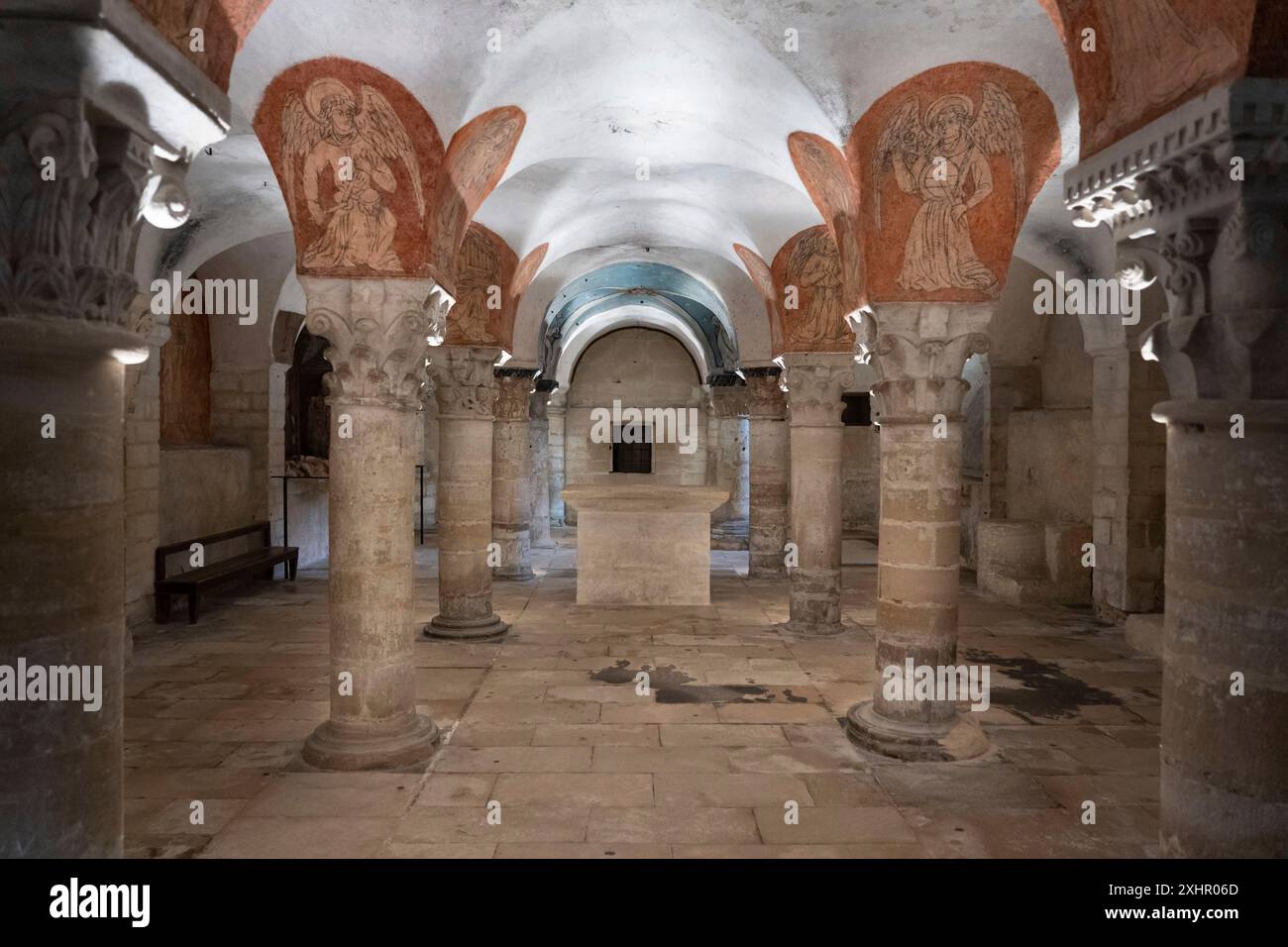 France, Calvados, Bayeux, Notre Dame de Bayeux cathedral, the crypt ...