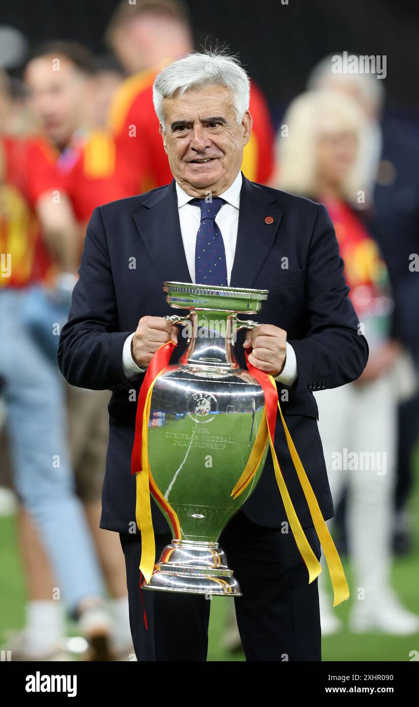 BERLIN, GERMANY - JULY 14: Pedro Rocha, Spanish FA president lifts the ...