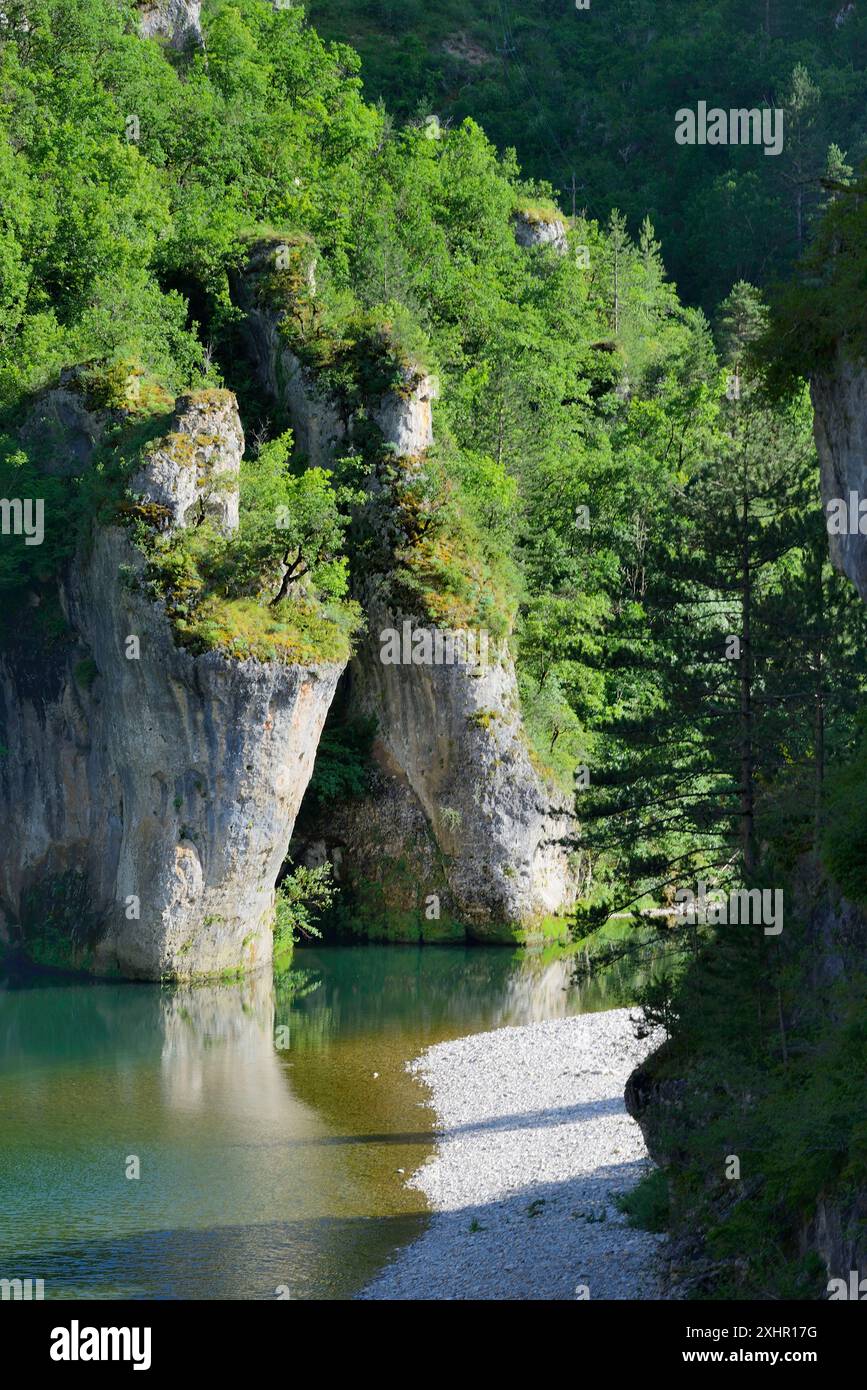 France, Lozere, Gorges du Tarn, Cirque of Saint-Chely-du-Tarn Stock ...