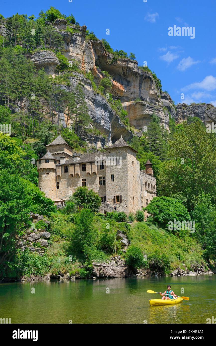 France, Lozere, Gorges du Tarn, Chateau de la Caze Stock Photo - Alamy
