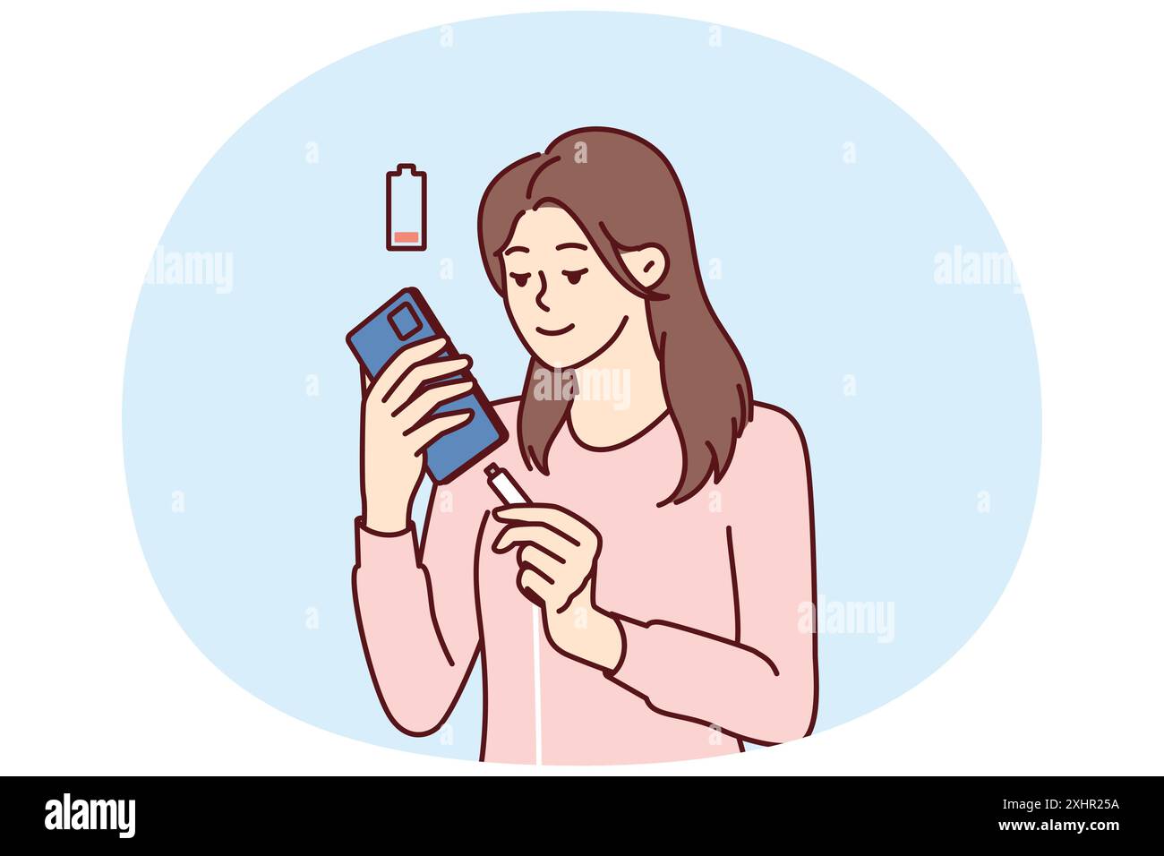 Lady holding red telephone Stock Vector Images - Alamy