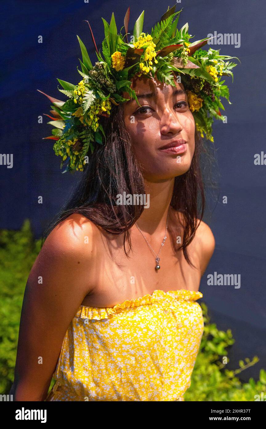 Tahitian Lady Celebrating Postpartum Progress With A Polynesian Dance