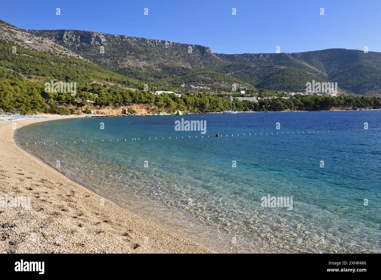 Croatia, Dalmatia, Dalmatian coast, Brac Island, Bol, the beach of ...