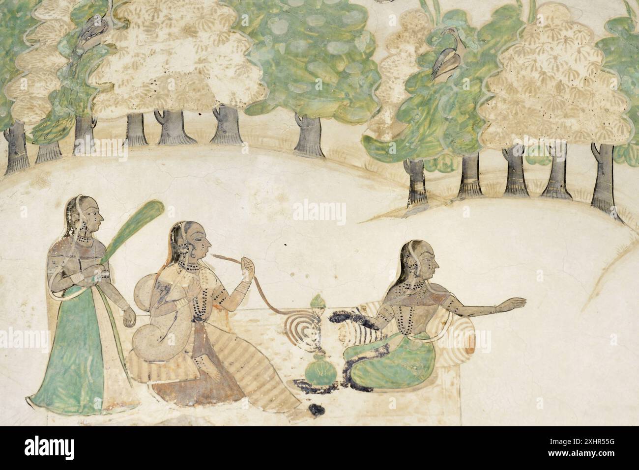 India, Rajasthan, Nagaur fort, Hadi Rani Mahal, Court scene Stock Photo ...