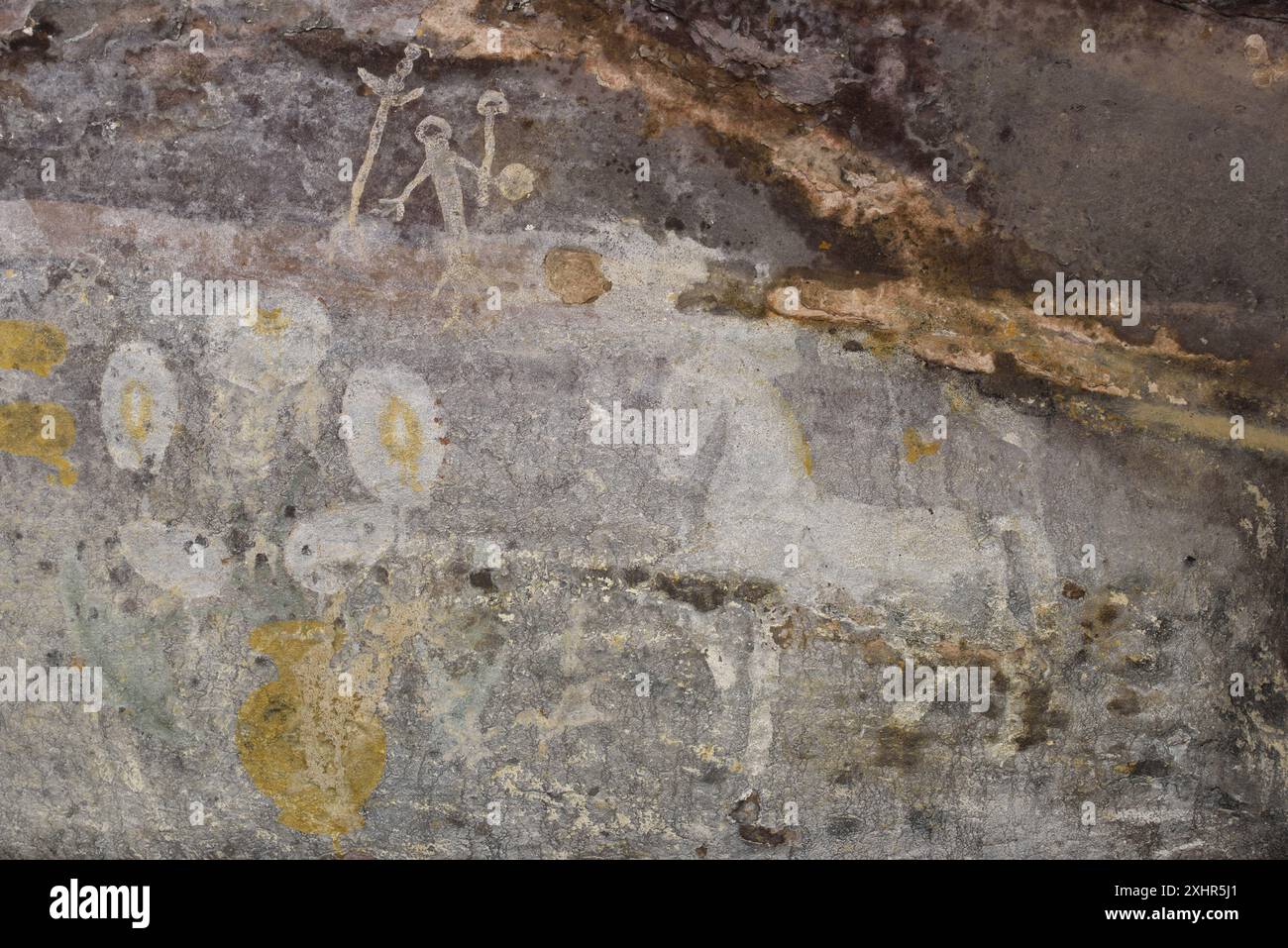 India, Madhya Pradesh, World Heritage Site, Bhimbetka rock shelters The ...