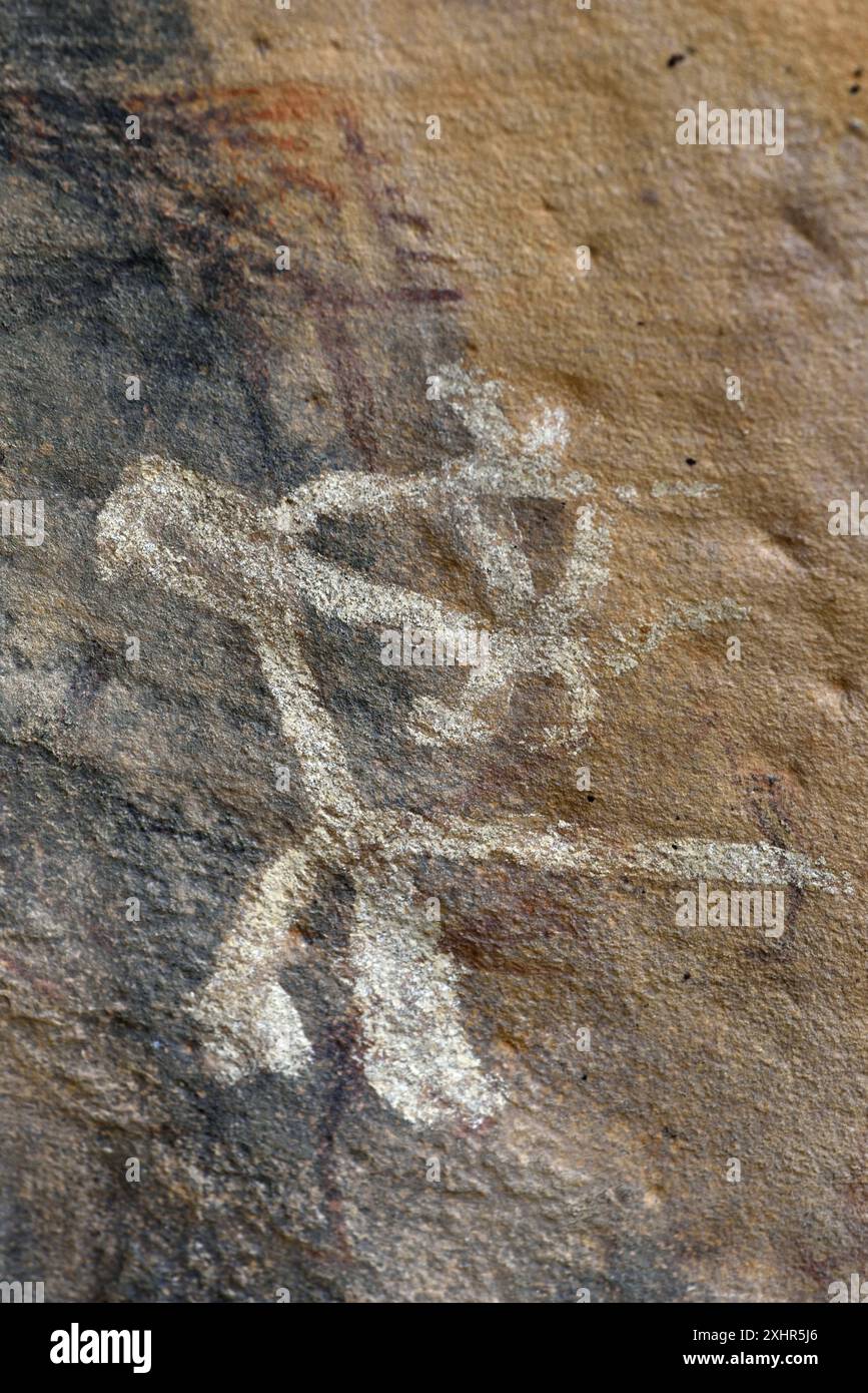India, Madhya Pradesh, World Heritage Site, Bhimbetka rock shelters The ...
