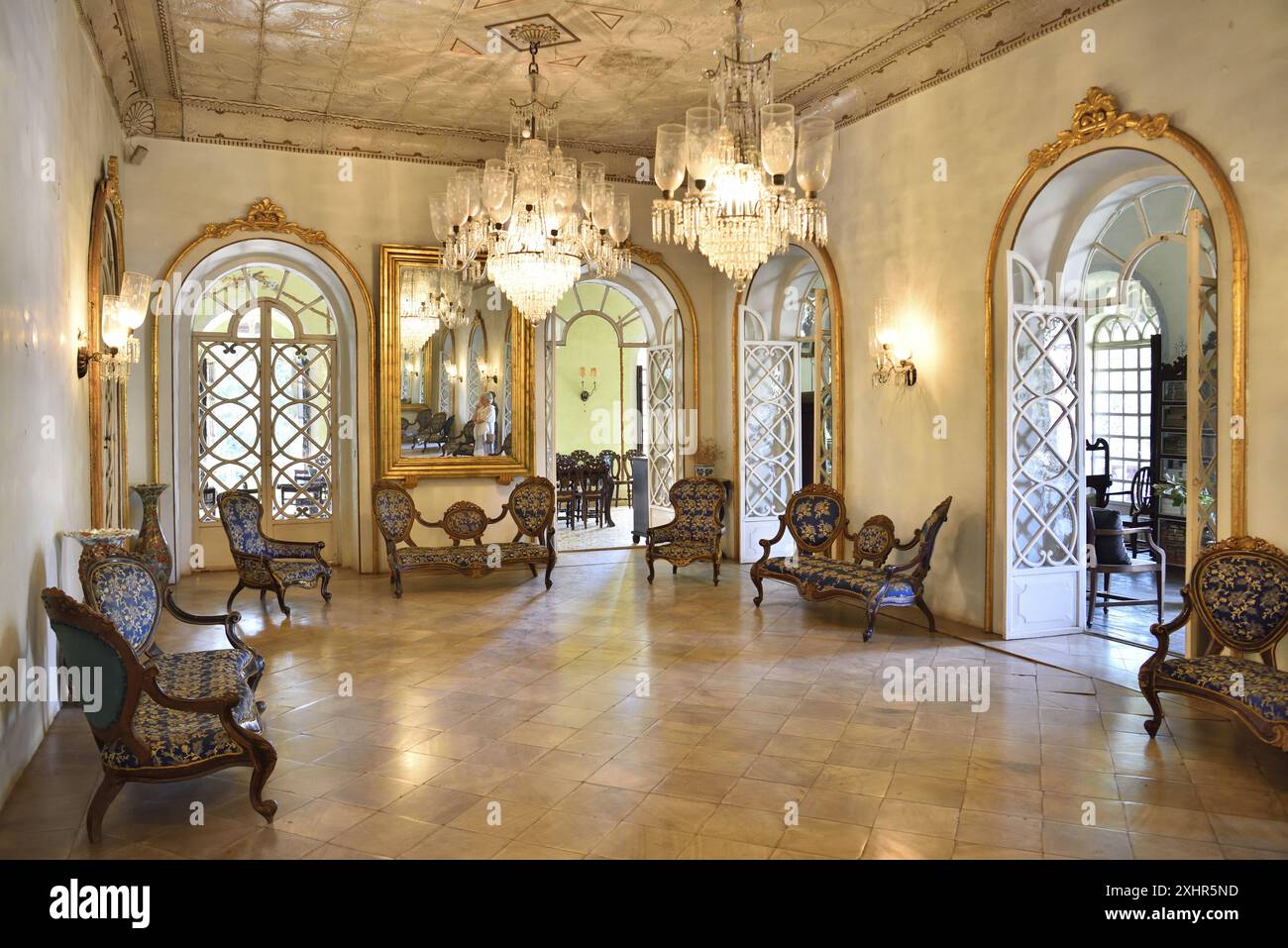 India, Goa, Chandor, Menezes Braganca House, The Ballroom Stock Photo ...