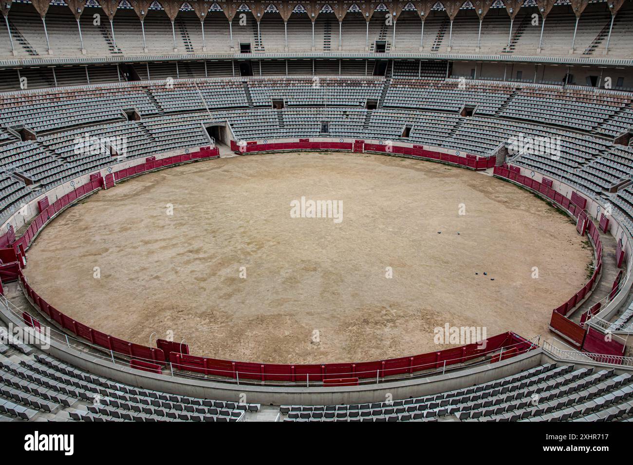 Interior of la monumental bullring / bull ring in Barcelona, spain ...
