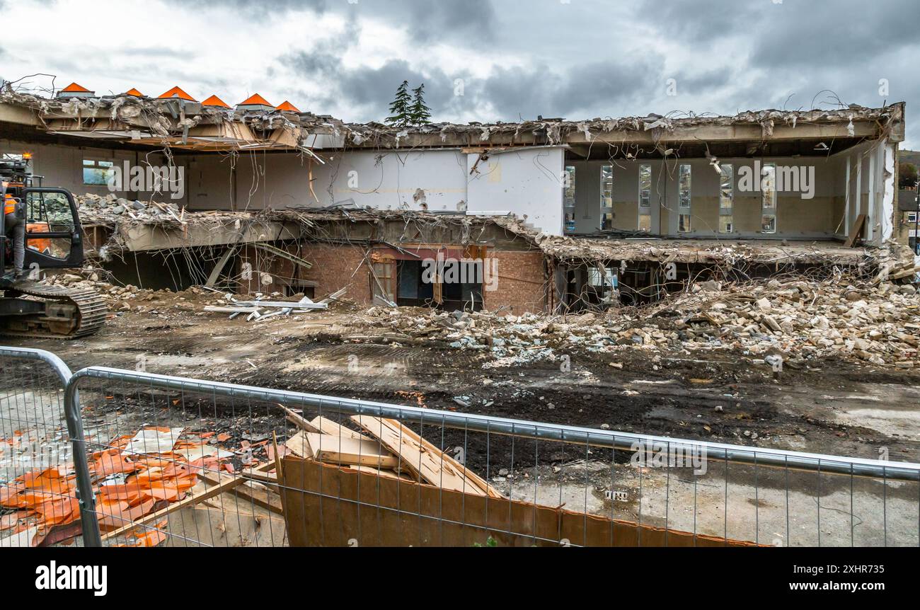 Demolition Site. The demolishing of a public library and community hall ...