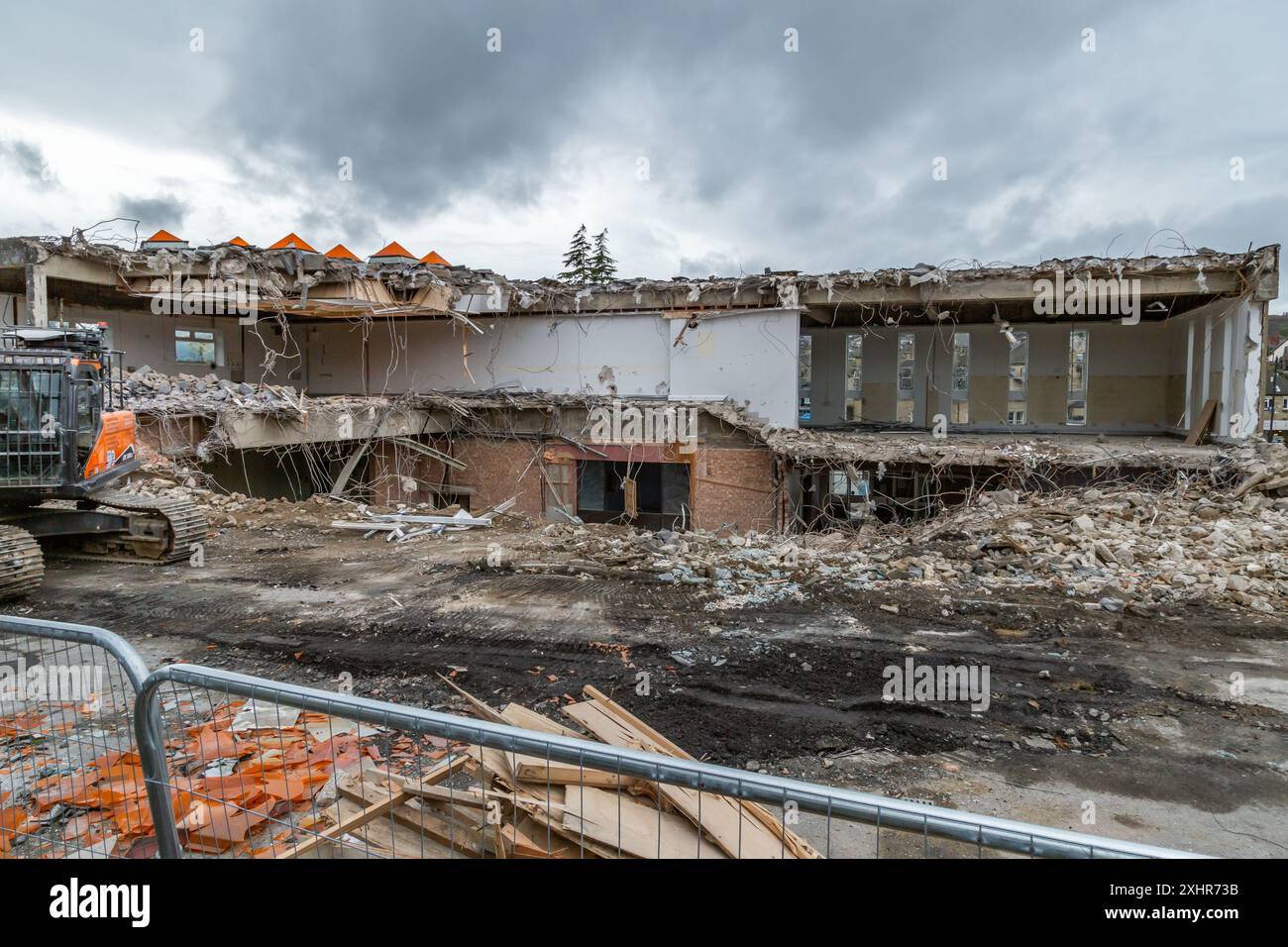 Demolition Site. The demolishing of a public library and community hall ...