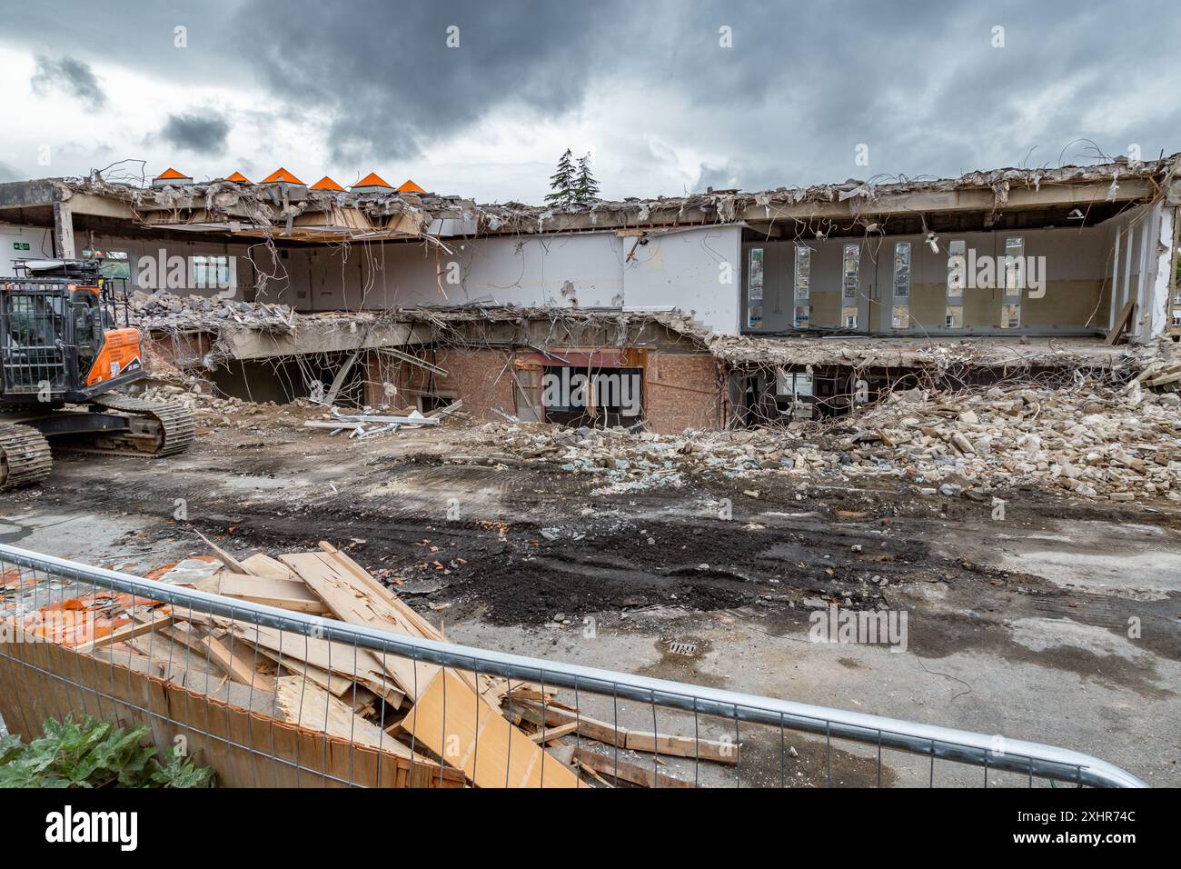 Demolition Site. The demolishing of a public library and community hall ...