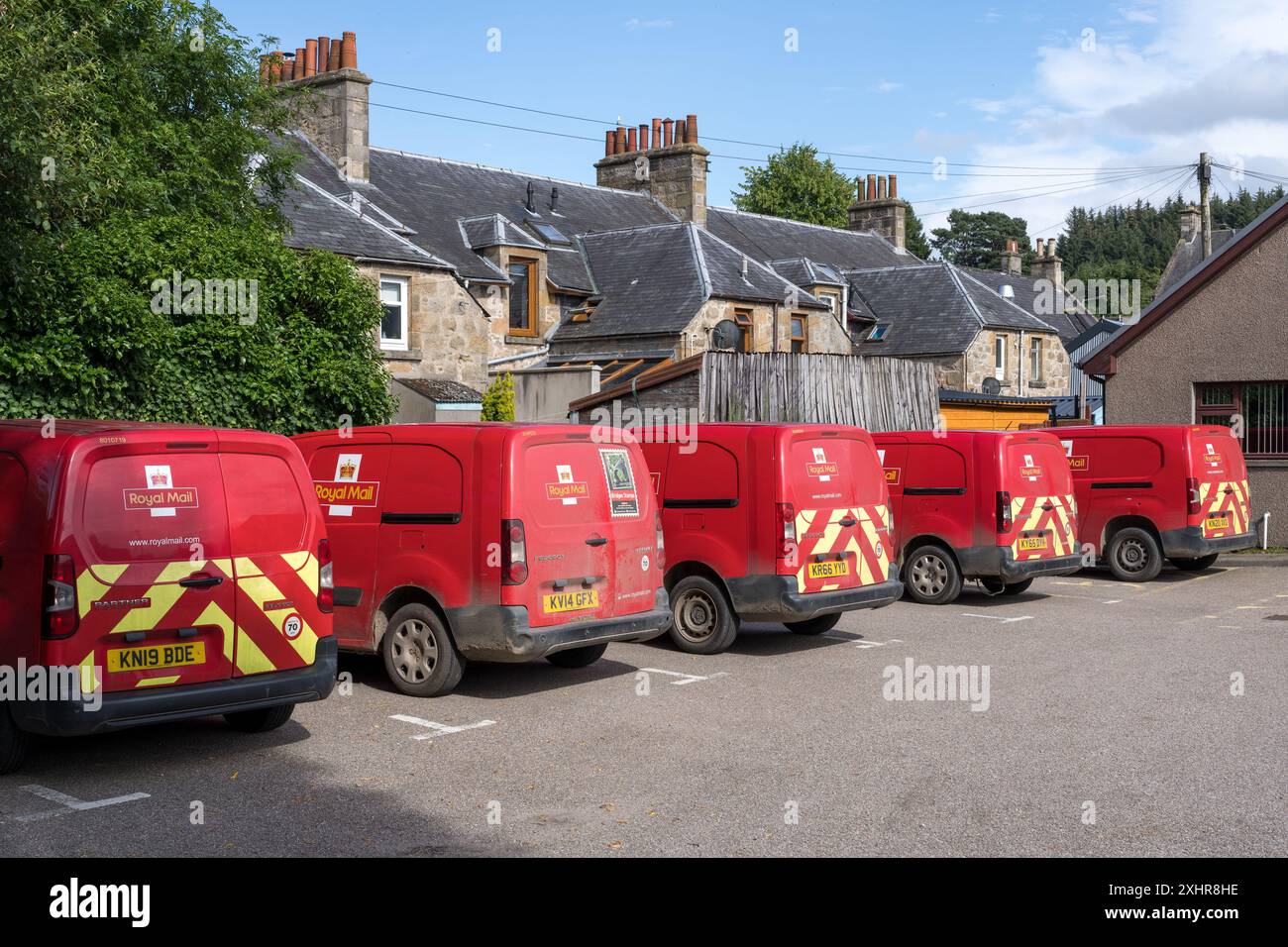 15 July 2024. Aberlour,Moray,Scotland. This is a fleet of Royal Mail ...