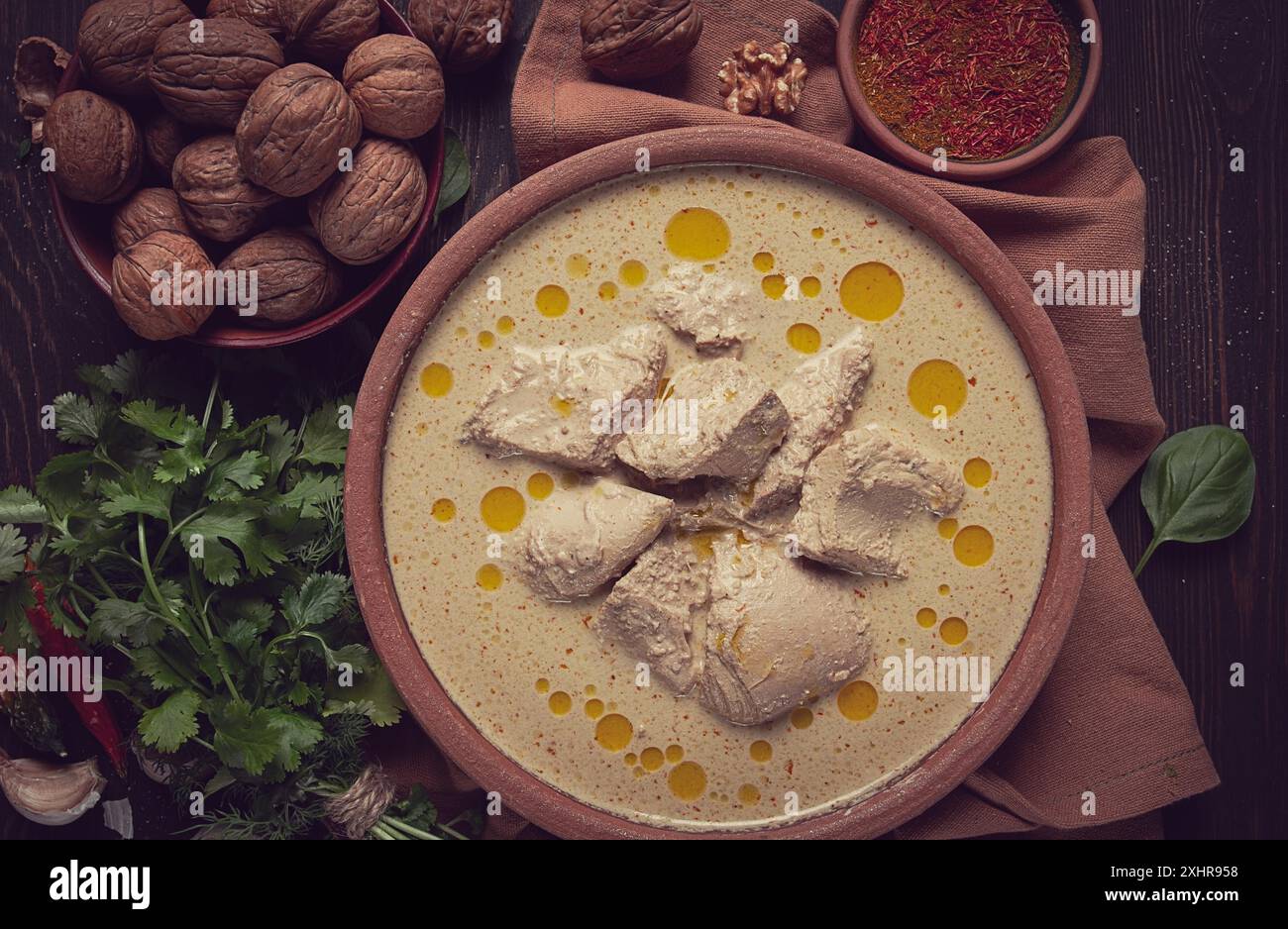 Satsivi, chicken in walnut sauce Baghe, cold dish, Georgian cuisine ...