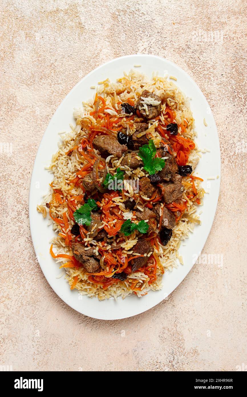 Kabuli pulao, pilaf, the national dish of Afghanistan, rice with meat ...
