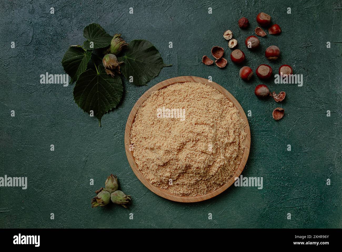 Hazelnut flour, top view, filbert, cobnut, top view, no people Stock ...