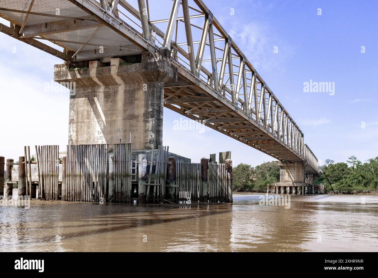 Borneo, Indonesia: The Sambaliung bridge connects Cape Redeb as Berau’s ...
