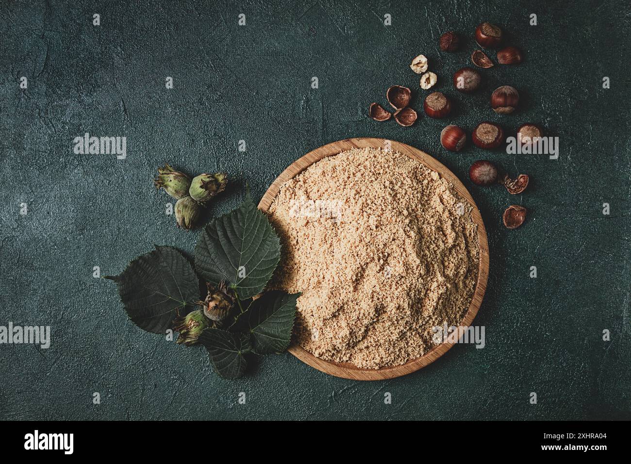 Hazelnut flour, top view, filbert, cobnut, top view, no people Stock ...