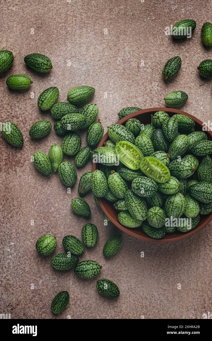African cucumber, Mexican cucumber, mouse melon, Melothria Stock Photo ...