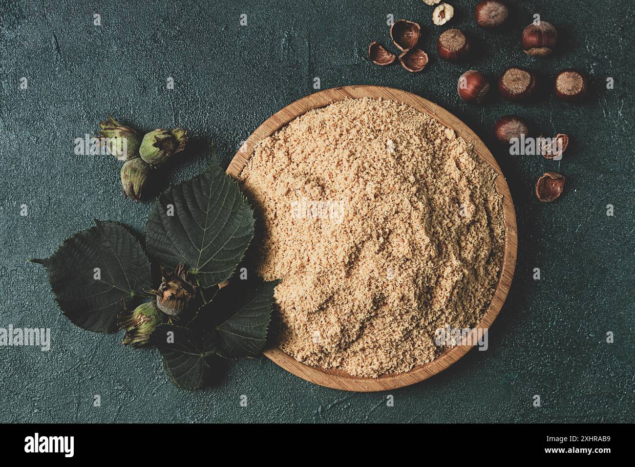 Hazelnut flour, top view, filbert, cobnut, top view, no people Stock ...