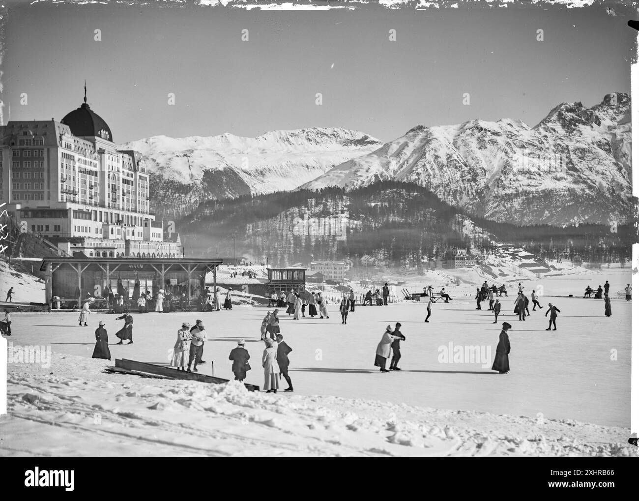 St. Moritz, Grand Hotel, partial exterior view. View of the Grand Hotel ...