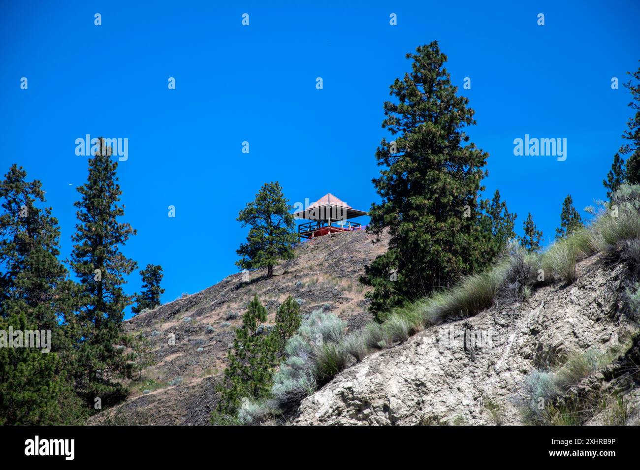 Knox Mountain lookout in Kelowna, British Columbia, Canada Stock Photo ...