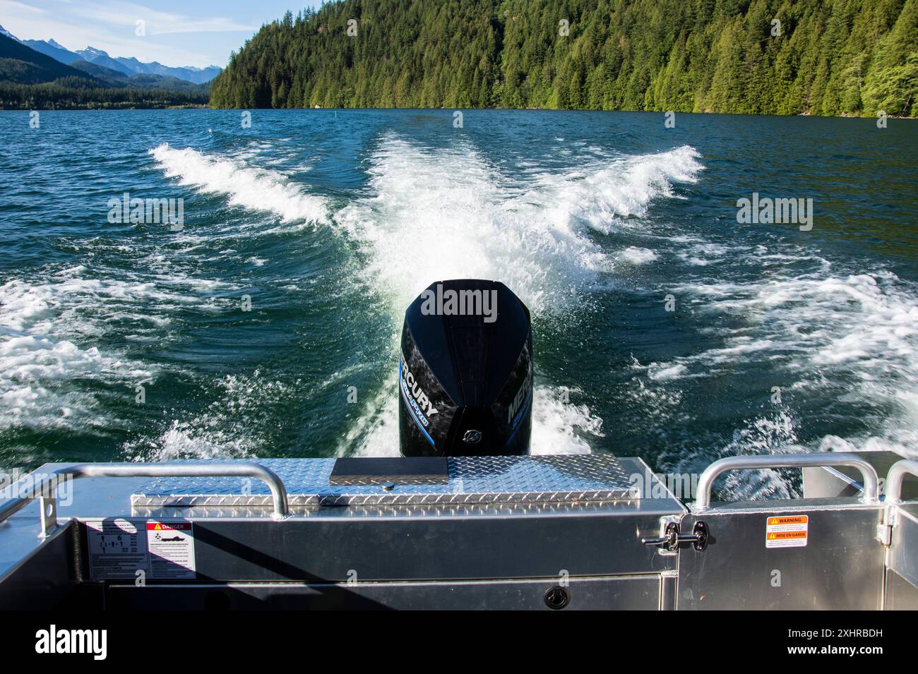 Boat wake on Stave Lake in Mission, British Columbia, Canada Stock ...