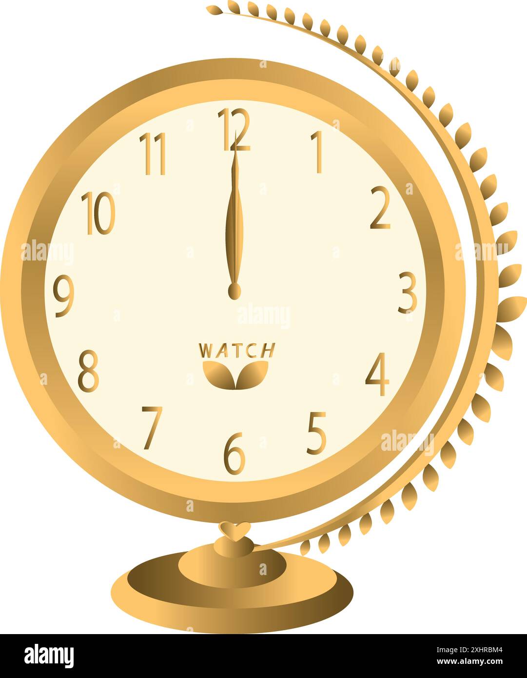 illustration of gold color clock vector design Stock Vector Image & Art ...