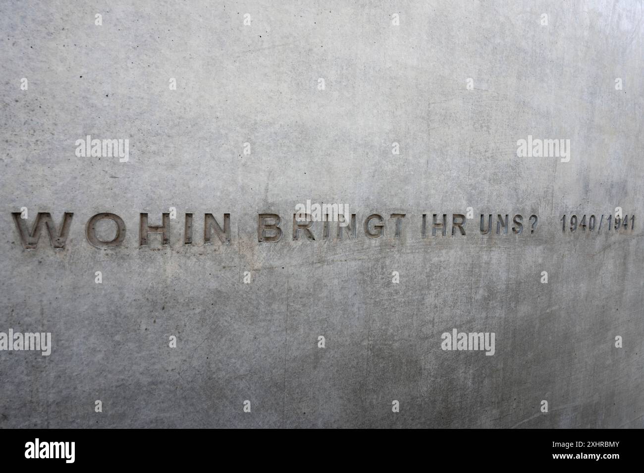 Text on the inside of the concrete bus in Erlangen commemorates the ...