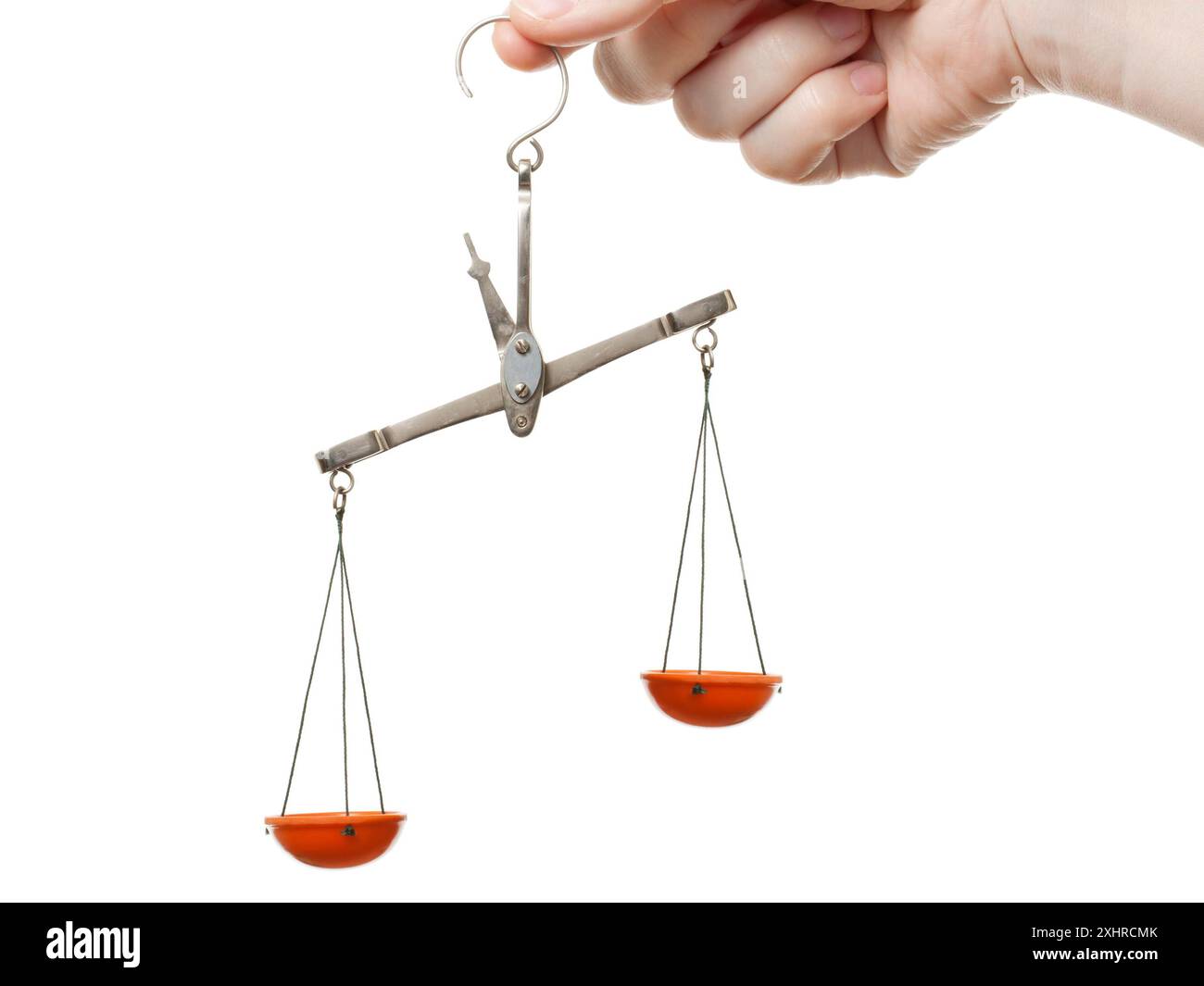 Women hand holding balance measuring weight scale Stock Photo - Alamy