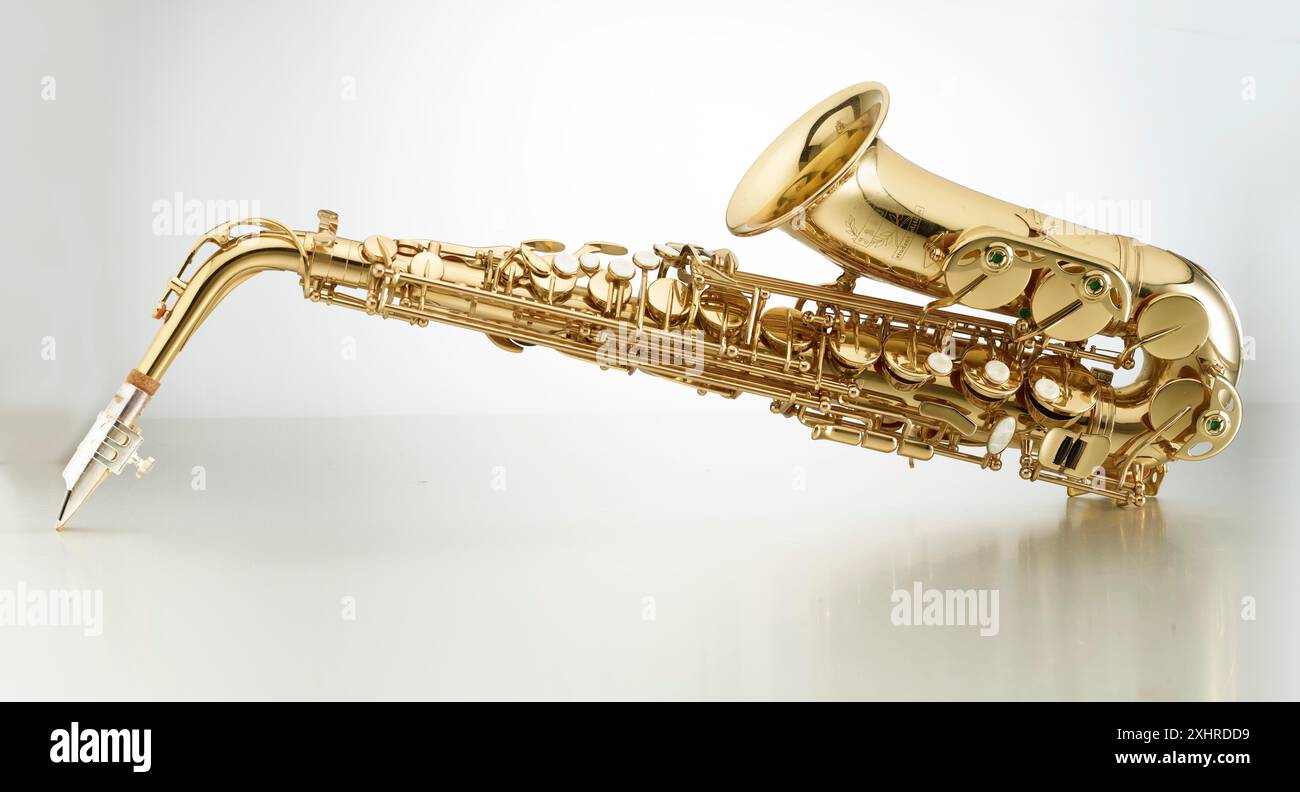 Saxophone in front of a white background, studio shot Stock Photo - Alamy