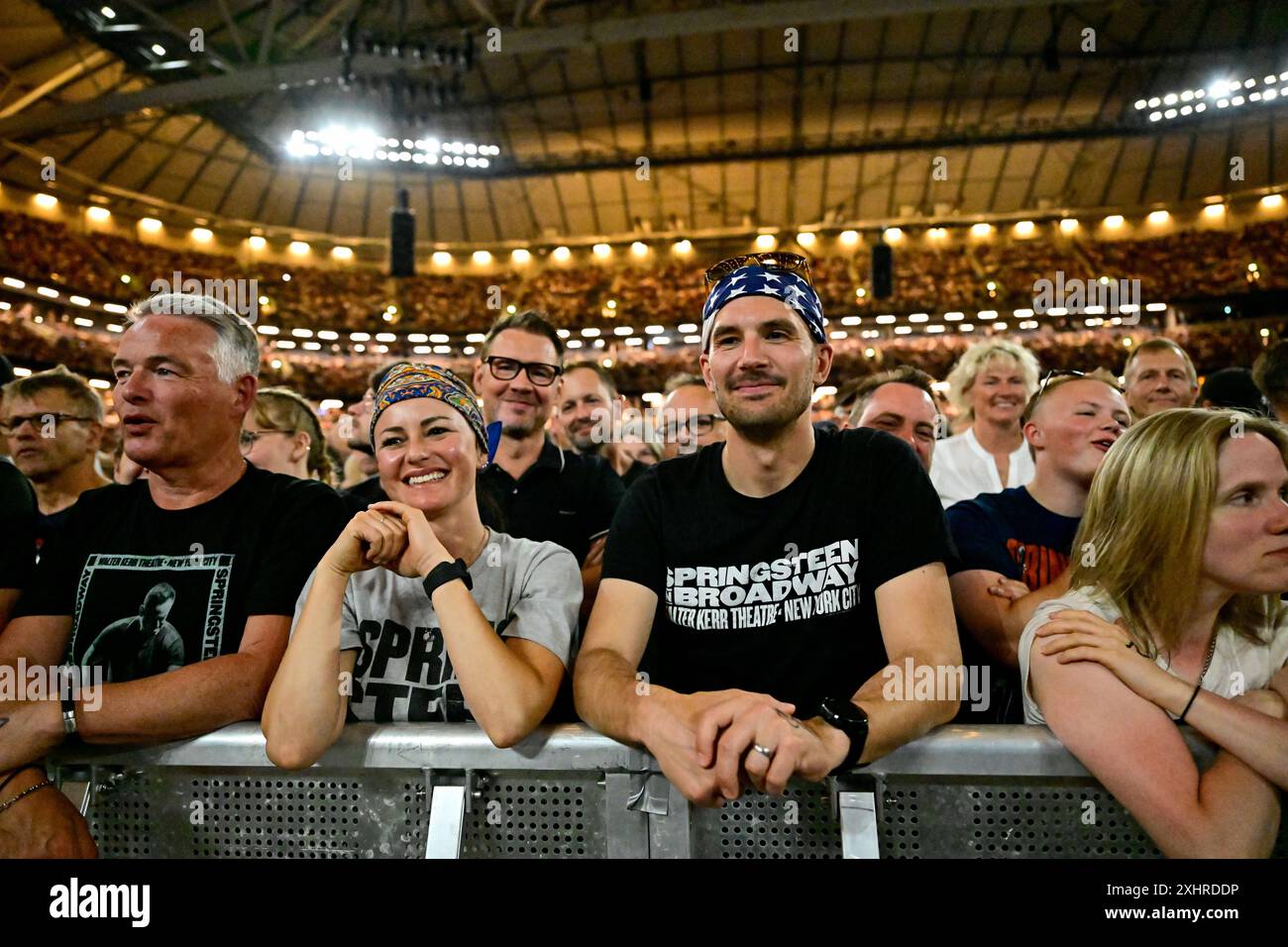 Stockholm, Sweden. 15th July, 2024. Fans wait for the Bruce Springsteen ...