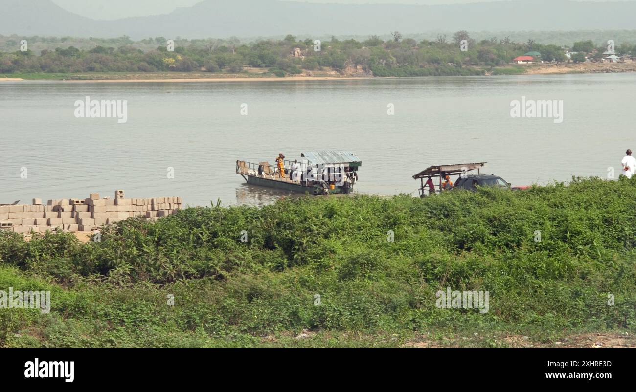 River Niger at Lokoja, Kogi State, Nigeria, Africa. River Niger, one of ...