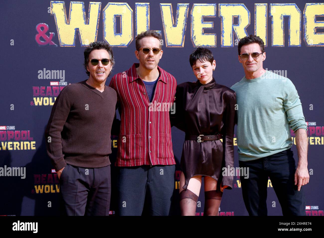 Shawn Levy, Ryan Reynolds, Emma Corrin and Hugh Jackmann at the ...