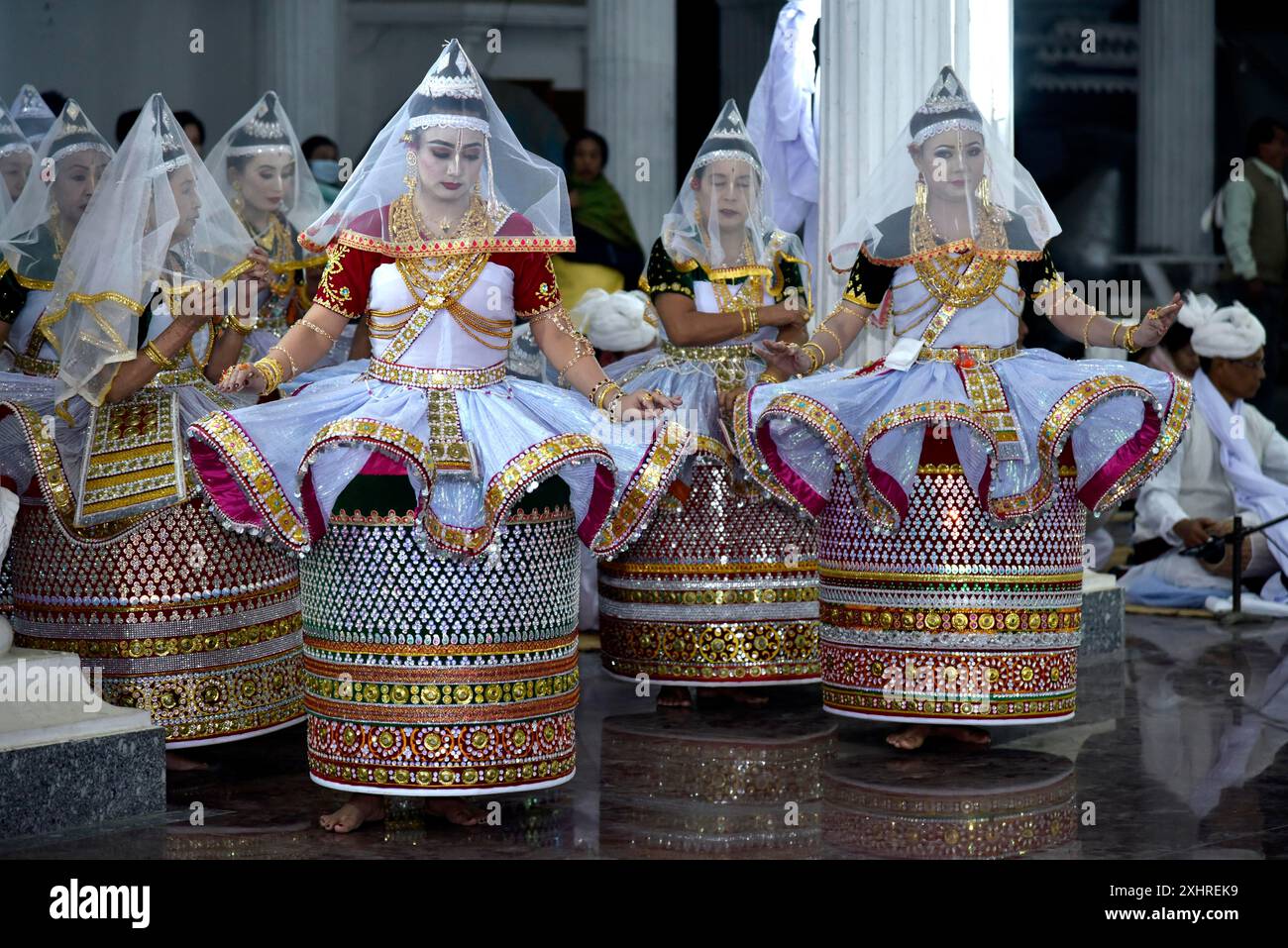 Artistes enacting the role of Gopi as they perform Manipuri Raas Leela ...