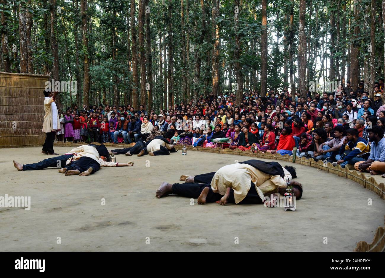 People enjoying a drama during 'Under The Sal Tree' Theatre Festival on ...