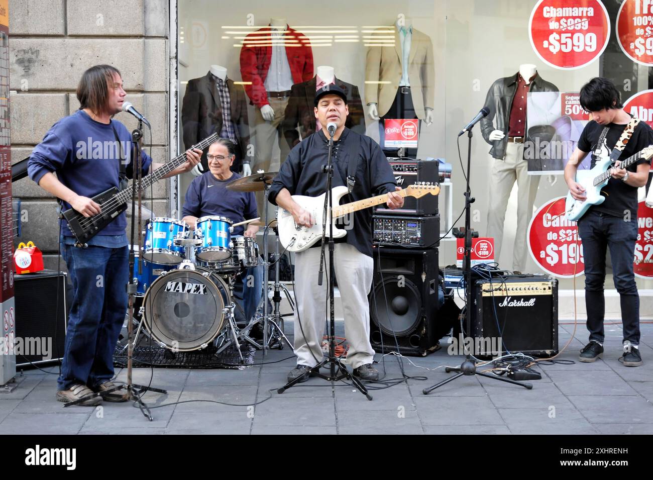 Mexico City, Mexico, Central America, Four street musicians play live ...