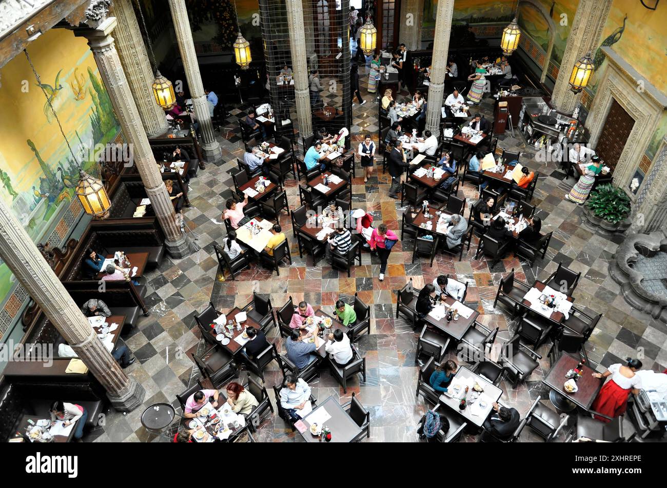 Mexico City, Mexico, Central America, From above photographed courtyard ...