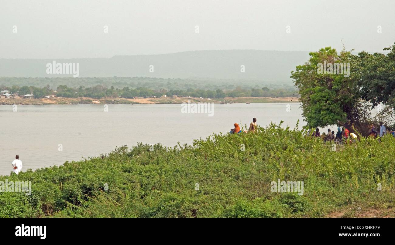 River Niger at Lokoja, Kogi State, Nigeria, Africa. River Niger, one of ...