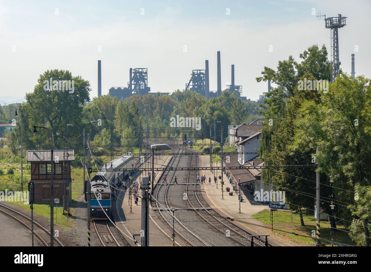 OSTRAVA, CZECH REPUBLIC - SEPTEMBER 13, 2023: Train in Ostrava-Stred ...