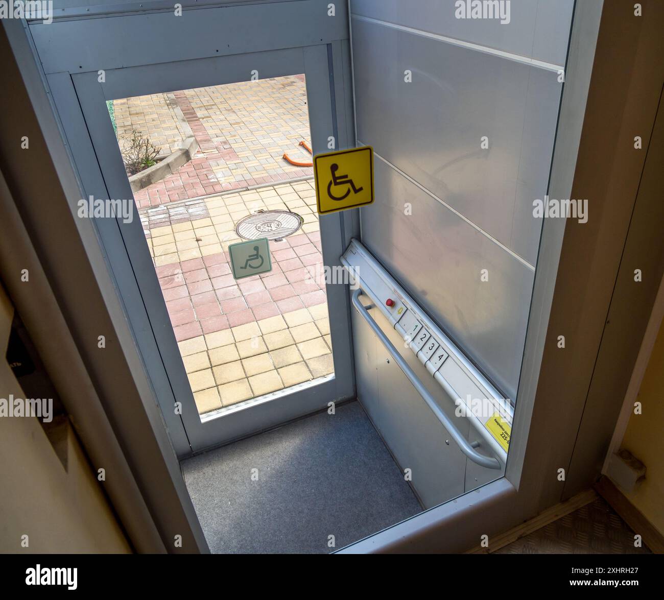 Sochi, Russia - February 23, 2023:Lift for disabled people with access ...