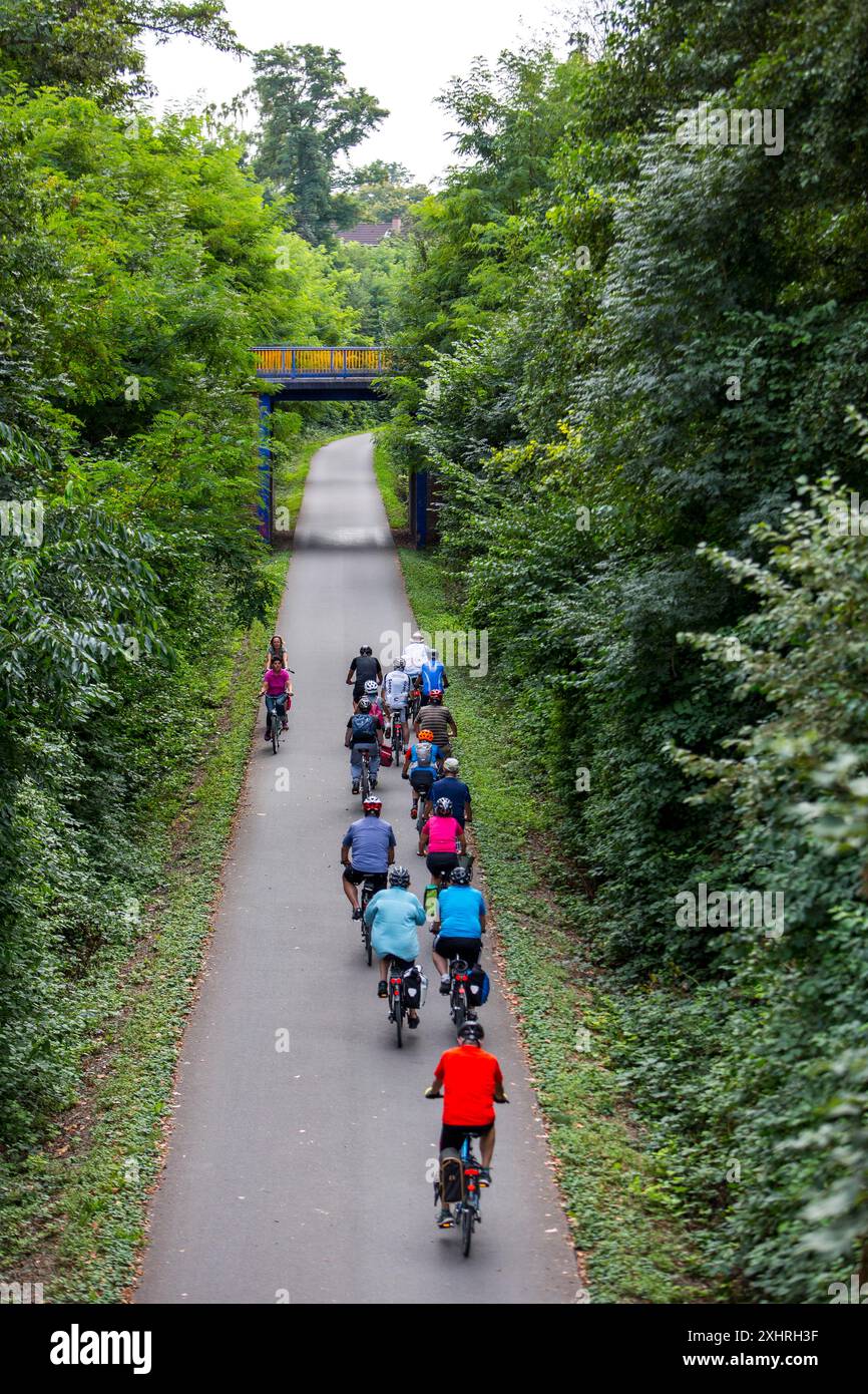 Cycle path in the north of Essen, former railway line, Essen, North ...