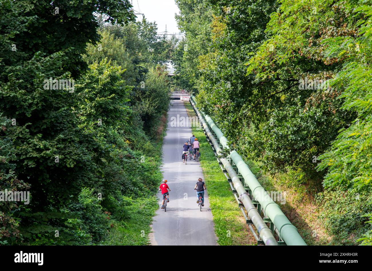 Cycle path in the north of Essen, former railway line, Essen, North ...