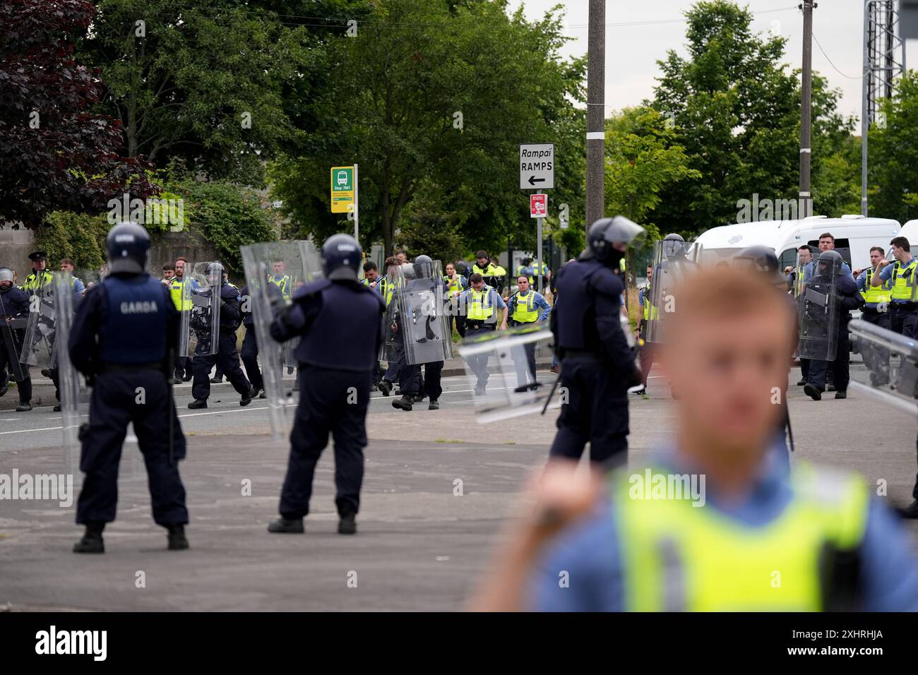 Large numbers of Gardai officers outside Coolock Garda Station after a ...