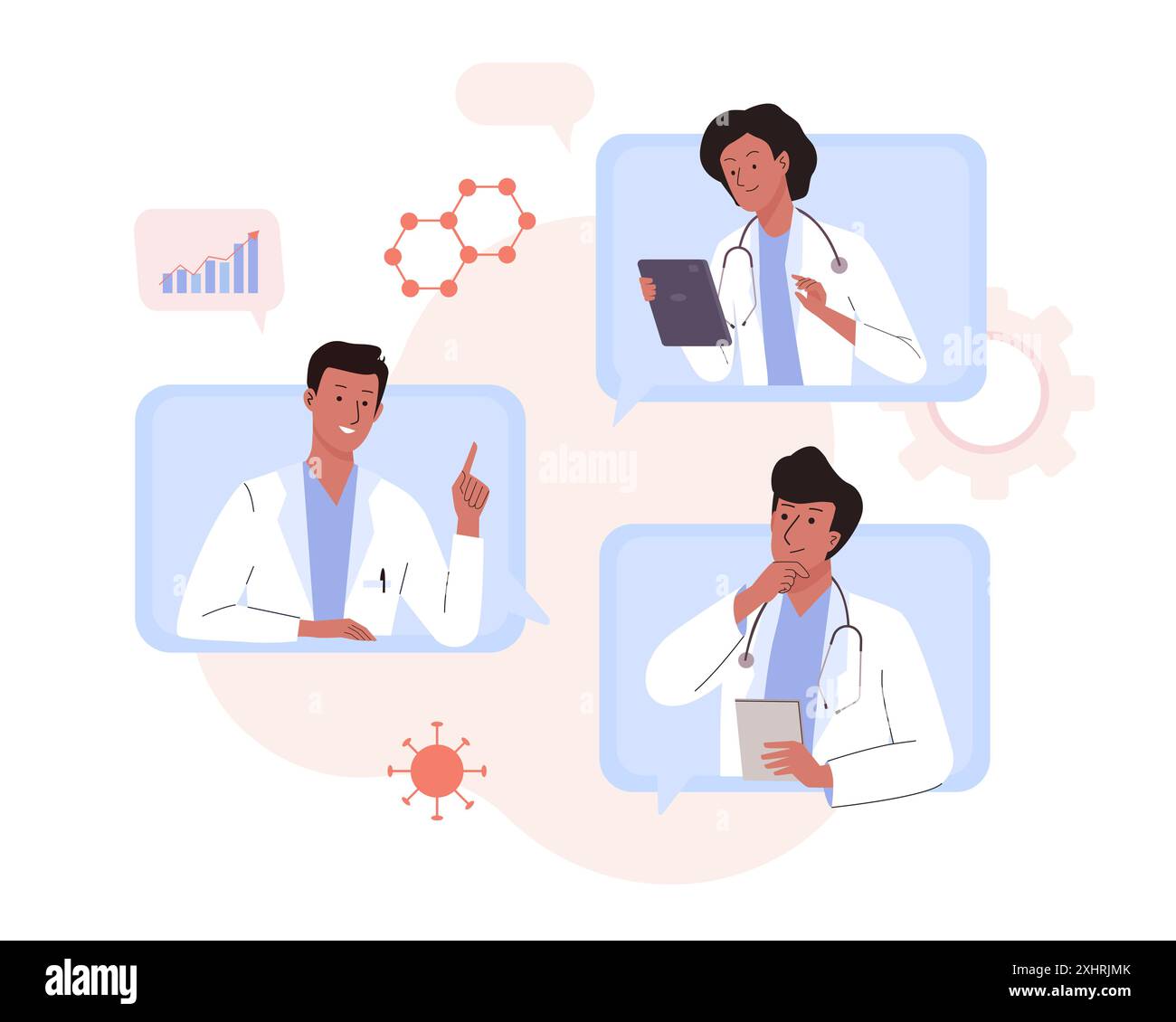 Doctors talking remote Stock Vector Images - Alamy