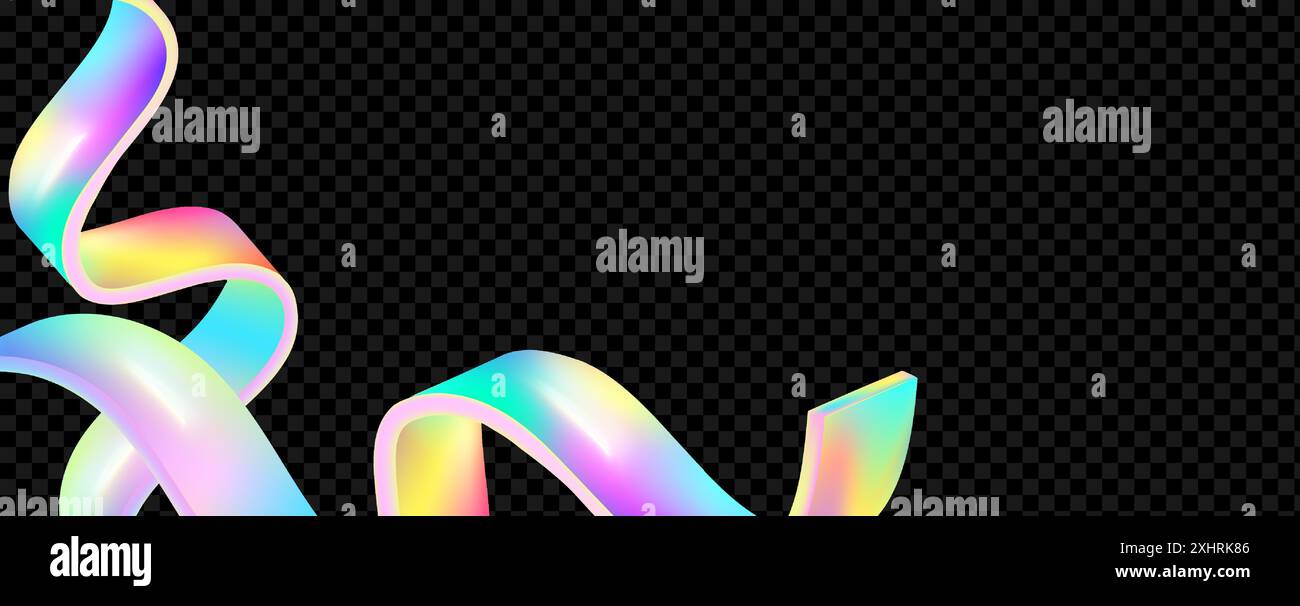 Dynamic spectrum ribbon. Abstract holographic wave. Flow iridescent ...